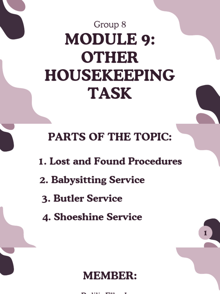 Group 8 Other Housekeeping Task. | PDF
