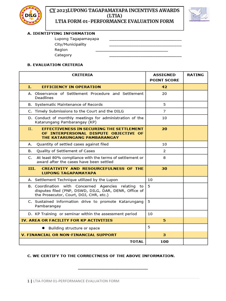 ltia_forms_1-7_2023 | PDF | Mediation | Performance Appraisal
