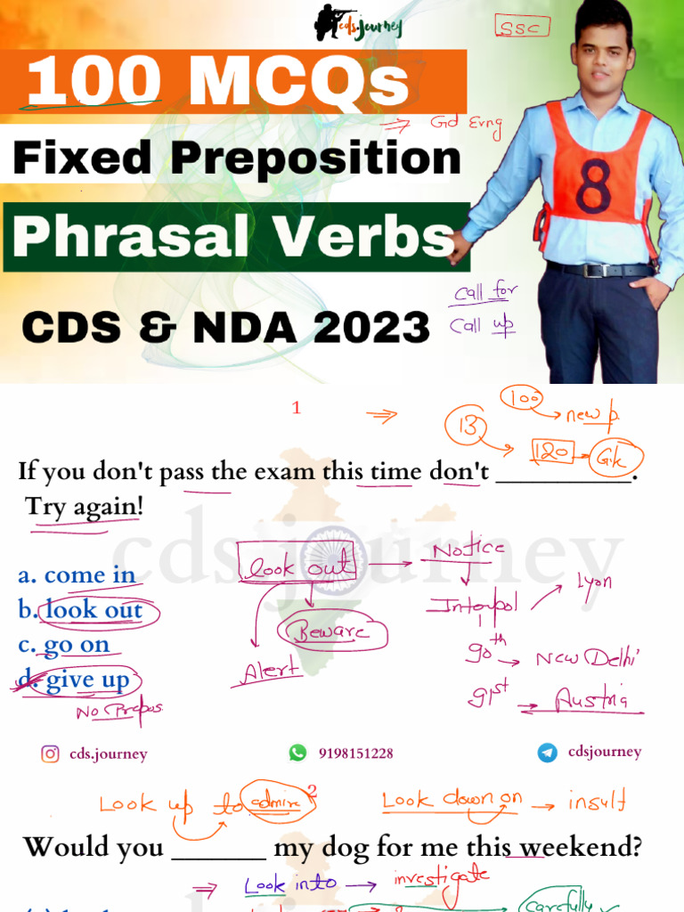 100 FIxed Preposition+phrasal Verb | PDF
