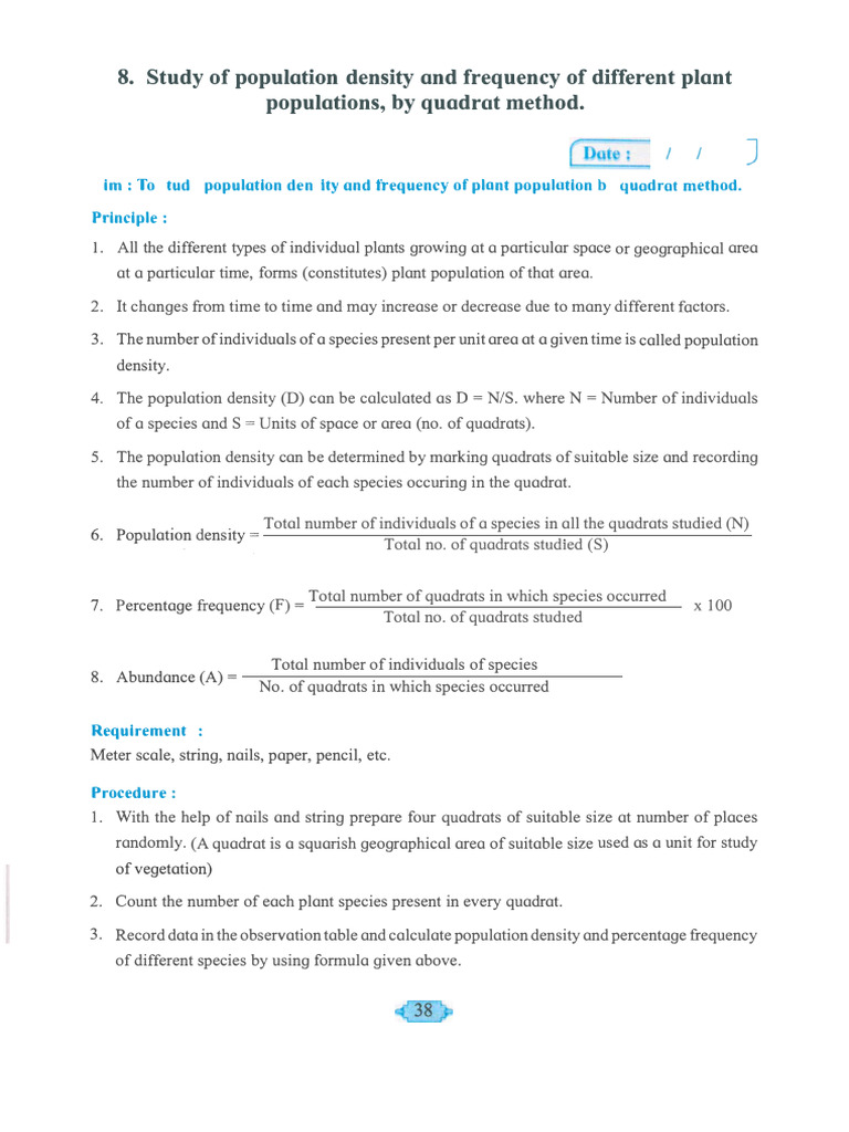 8 Study of Population Density and Frequency o Fdifferent Plant ...