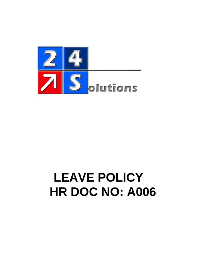 24 Solutions Leave Policy | PDF | Employment | Sick Leave