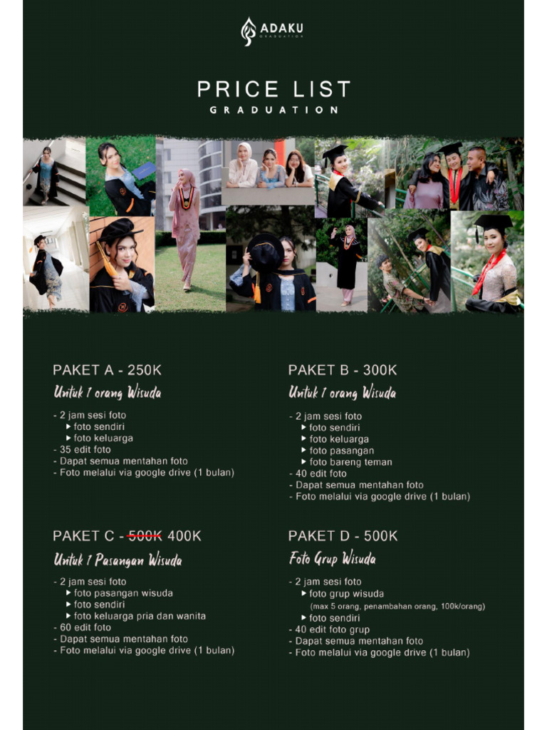 Price List Wisuda Adaku | PDF
