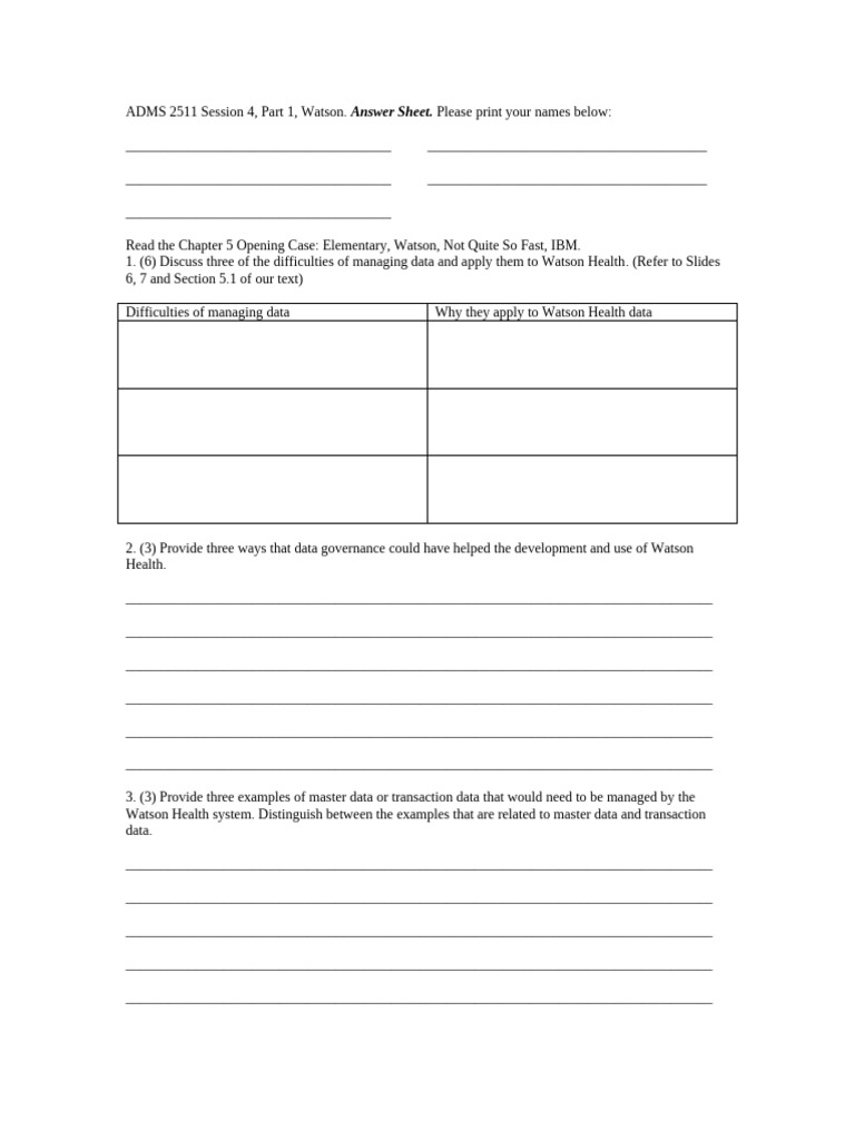 Session 4 Practice Case Questions | PDF | Data | Knowledge