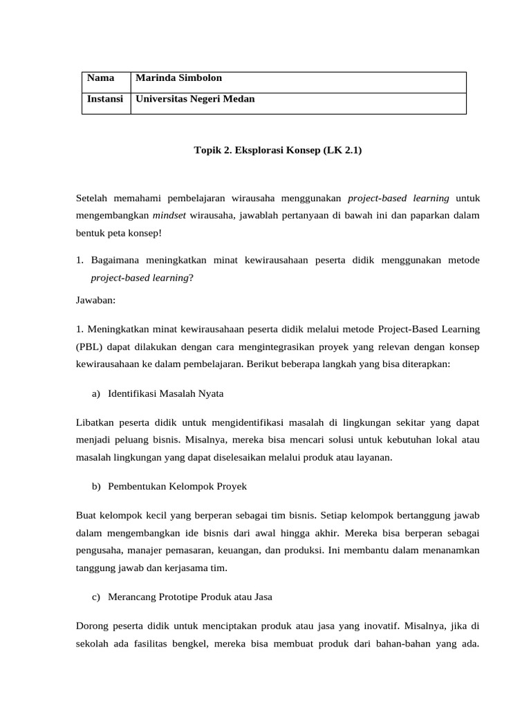 T2.2 Eksplorasi Konsep LK 2.1 | PDF | Bisnis