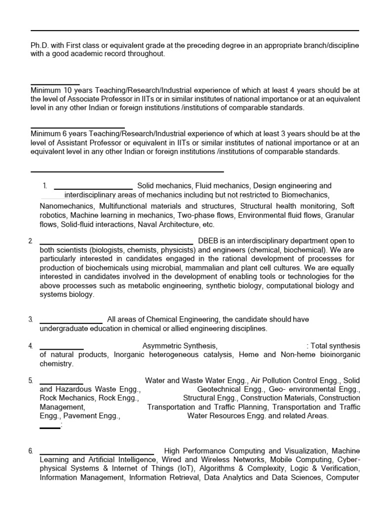 Academic Position Requirements and Specializations | PDF | Materials ...