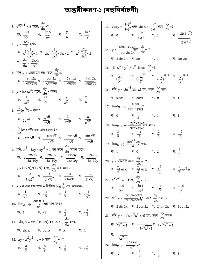 9.1-9.6 Differentiation 3 HSC Math | PDF