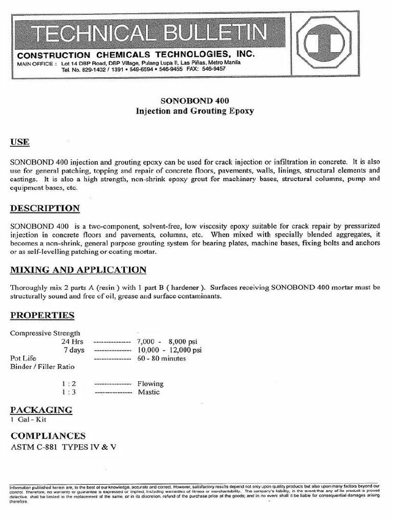 Tds - Sonobond 400 | PDF