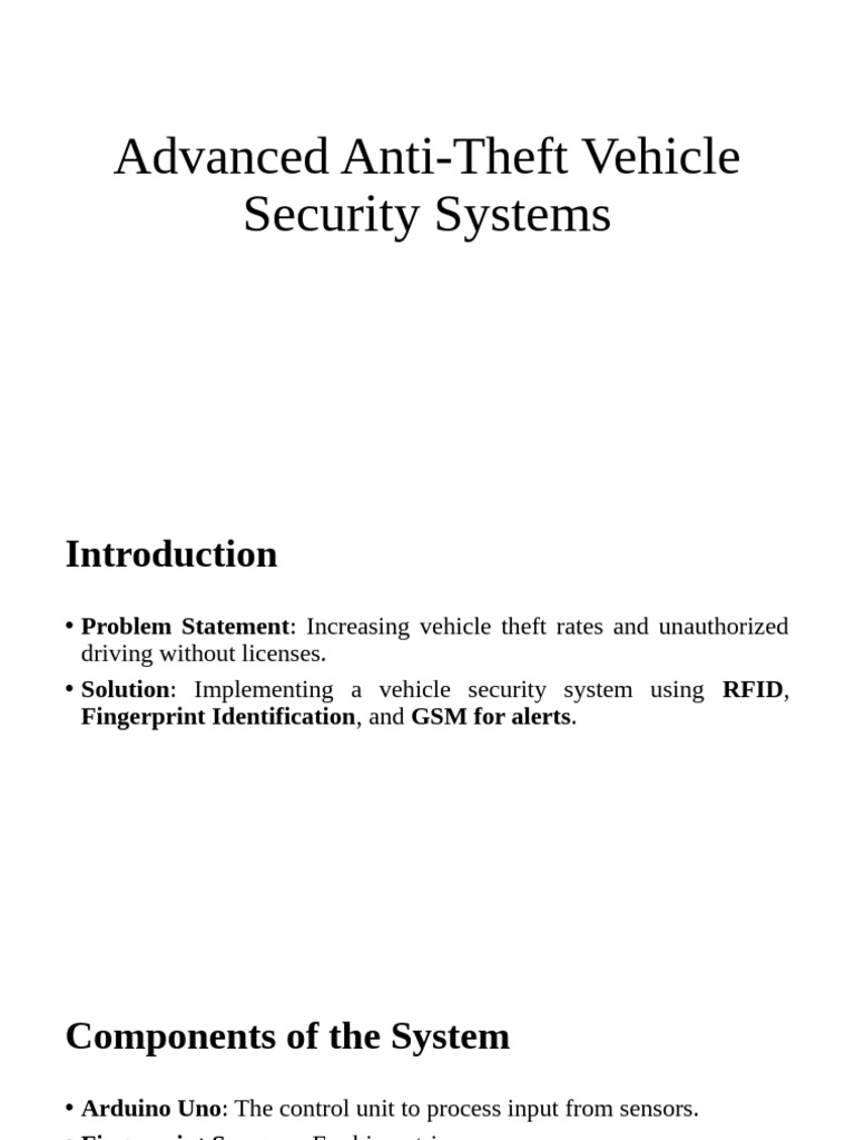 Advanced Vehicle Anti-Theft System | PDF