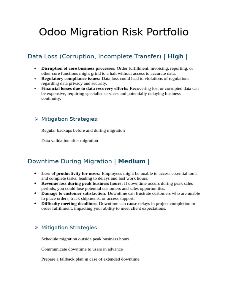 Odoo Migration Risk Portfolio | PDF | Computer Security | Security