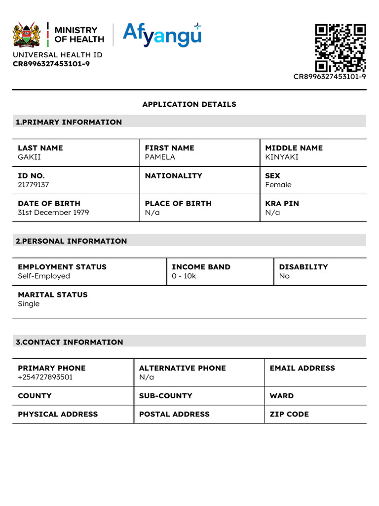 Pamela Gakii's Application | PDF