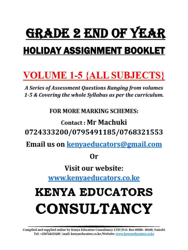 Grade 2 Holiday Assignment Booklet | PDF | Foods