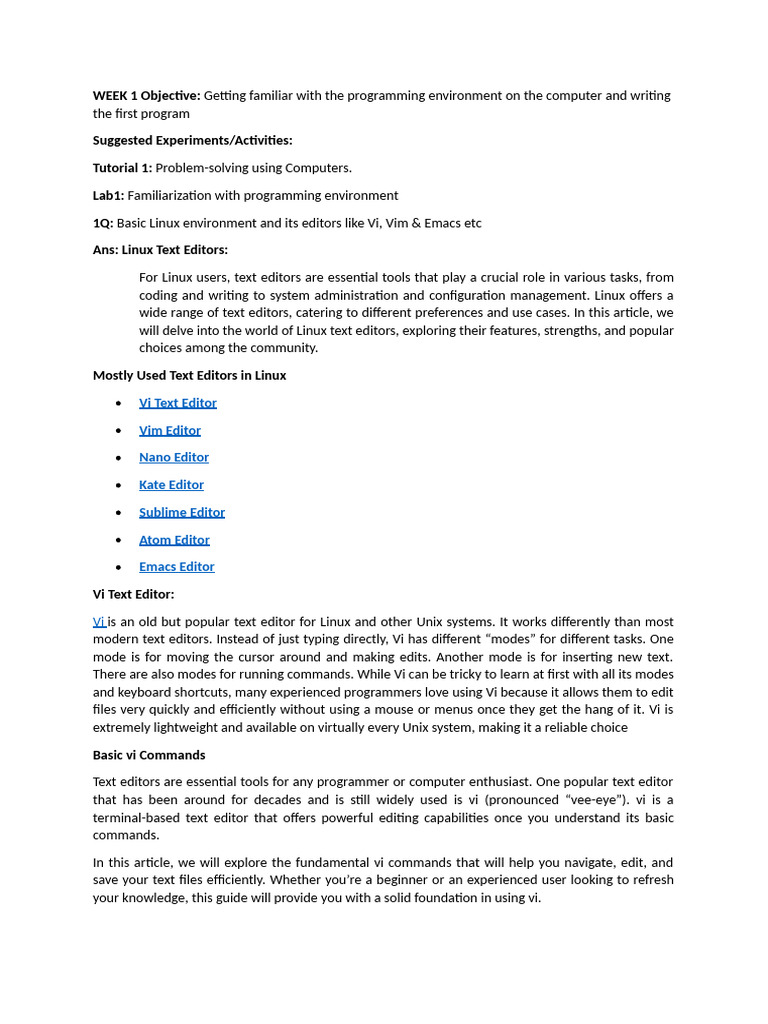 WEEK 1 Objective | PDF | Linux | Cursor (User Interface) WEEK 1 Objective | PDF | Linux | Cursor (User Interface)