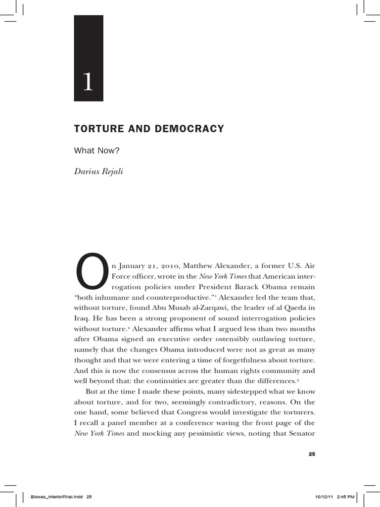 Chapter 1 Torture and Democracy What Now | PDF | Torture | Interrogation