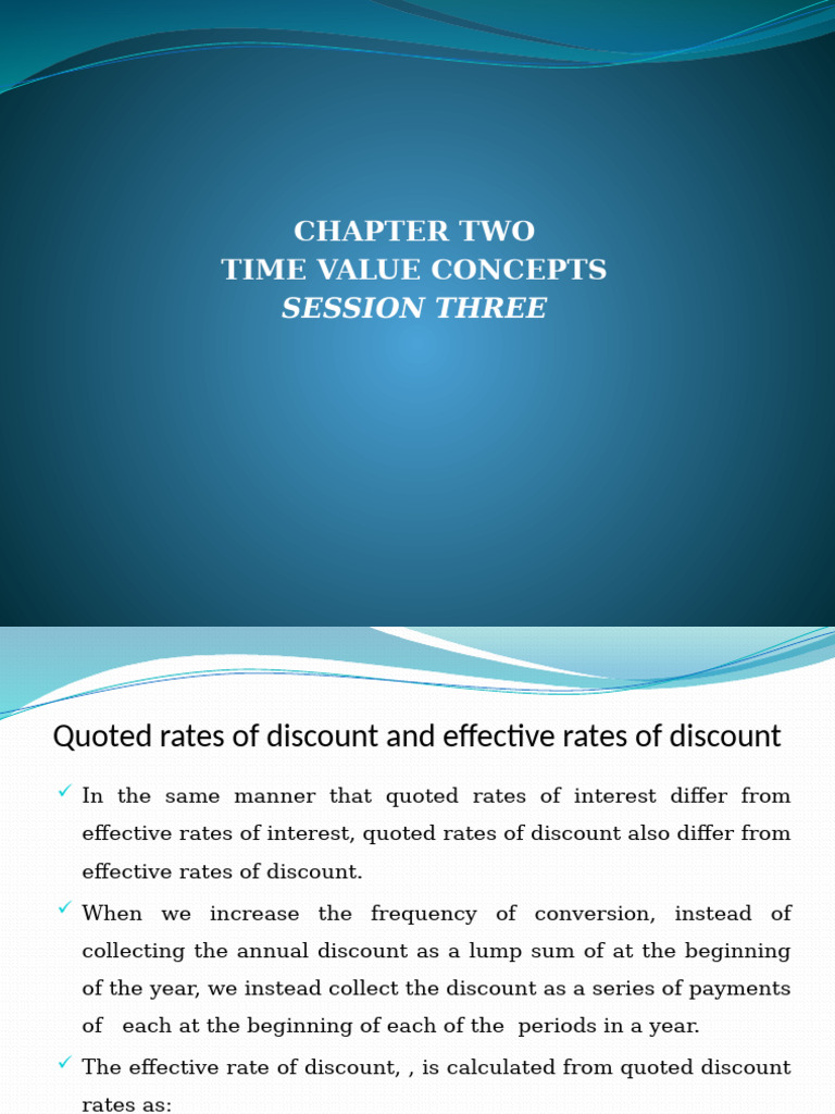 Discount and Accumulation in Finance | PDF | Present Value | Discounting