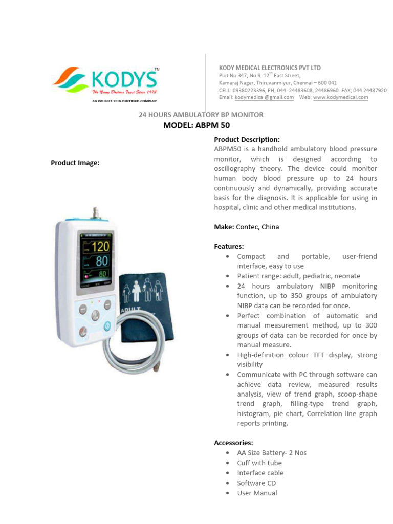 24 Hrs Ambulatory BP Monitor | PDF | Blood Pressure | Computing