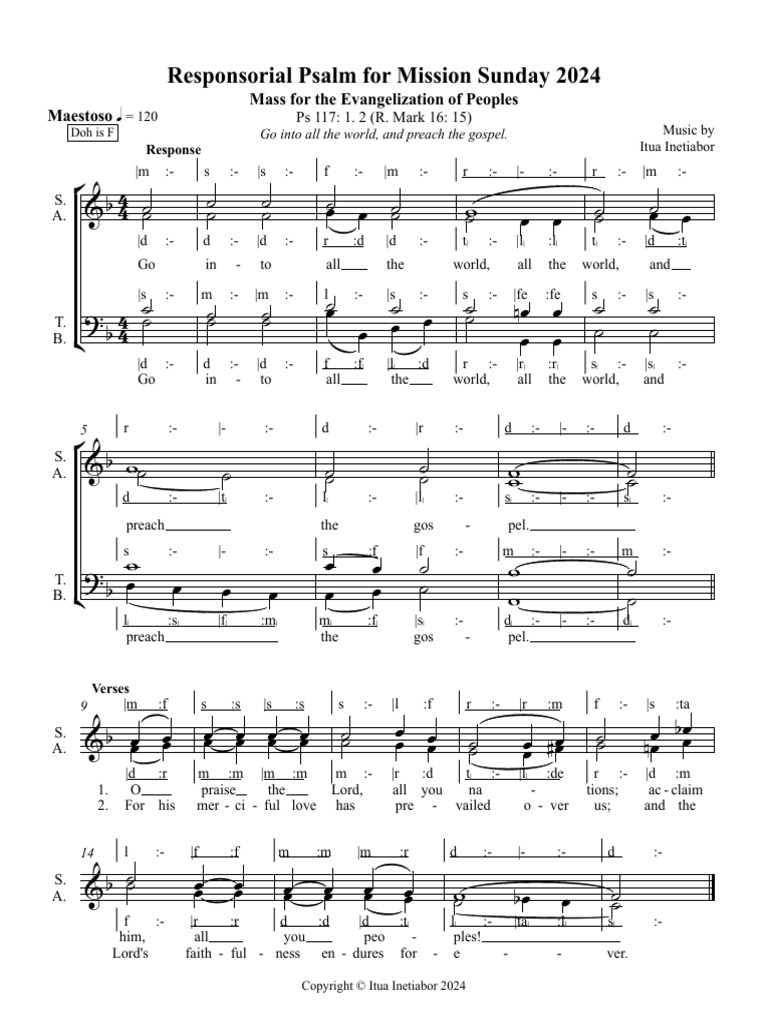 Responsorial Psalm Mission Sunday Pdf Phonetics Latin Script