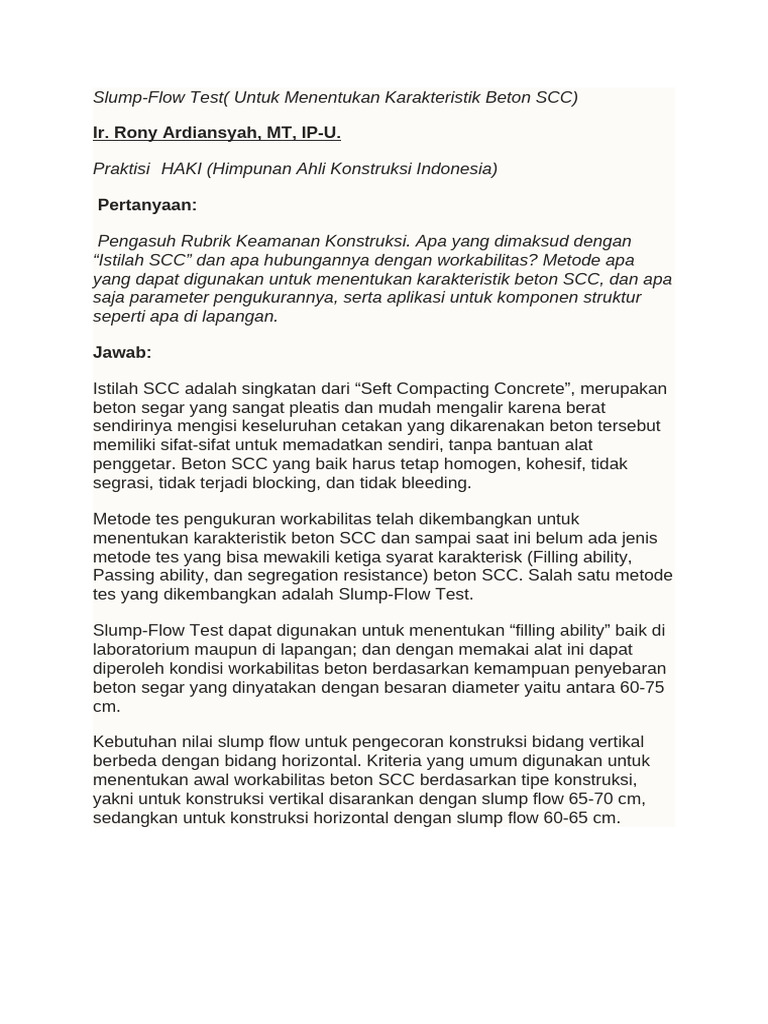 Slump-Flow Test | PDF