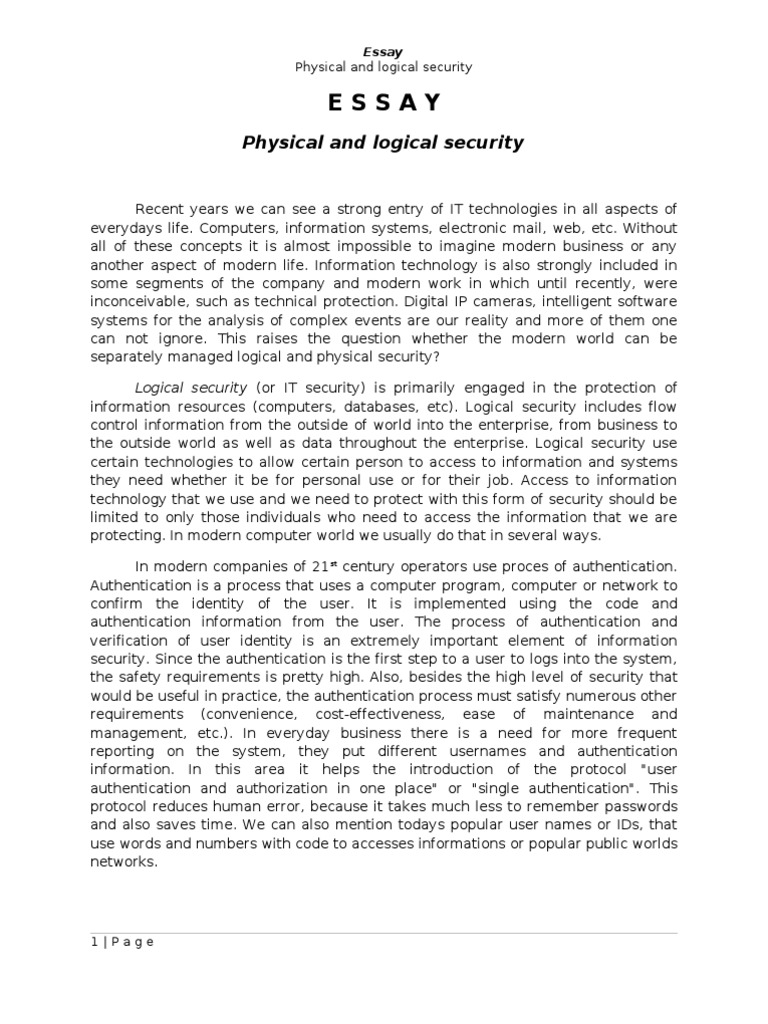 Physical and Logical Security | PDF | Authentication | Physical Security