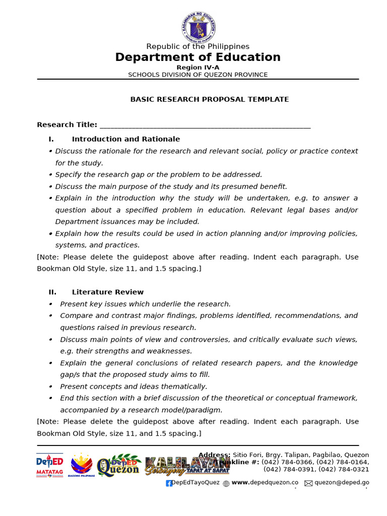 5 Basic Research Proposal Template 2024 | PDF | Paragraph | Methodology