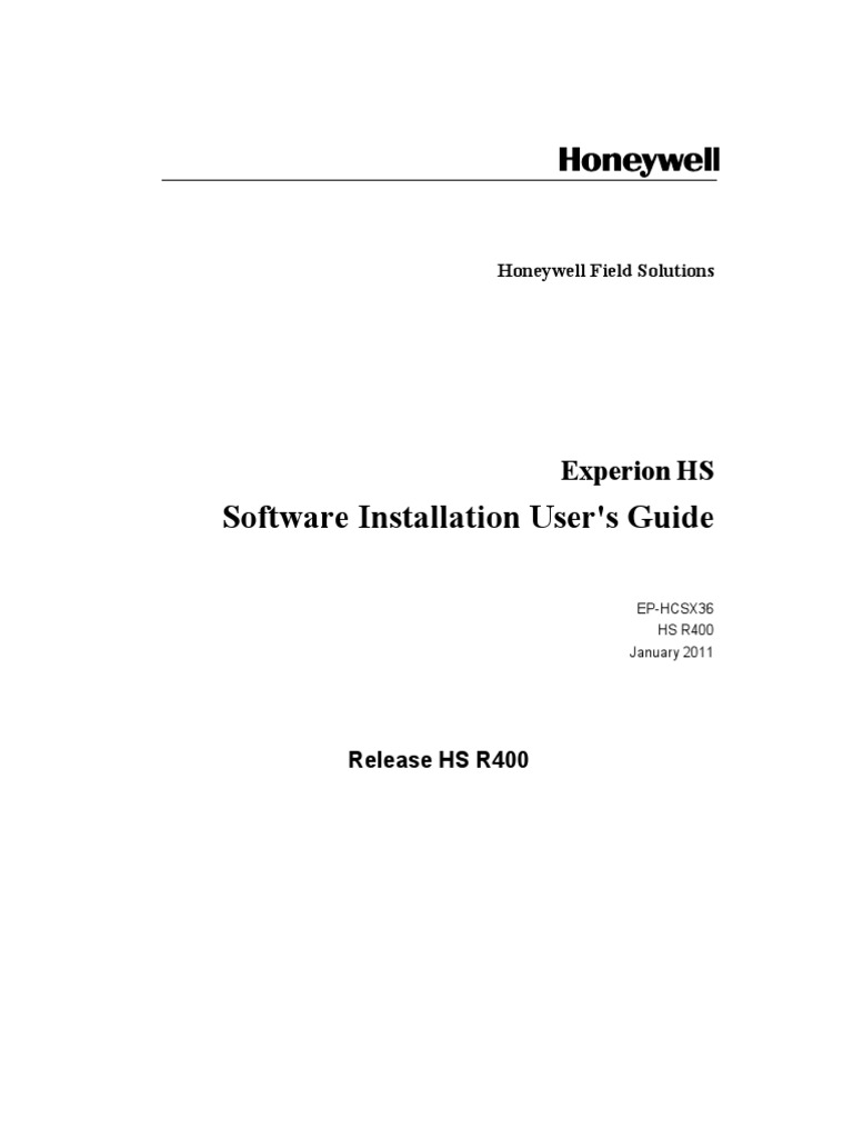 Experion HS Software Installation Users Guide | PDF | Microsoft Windows ...