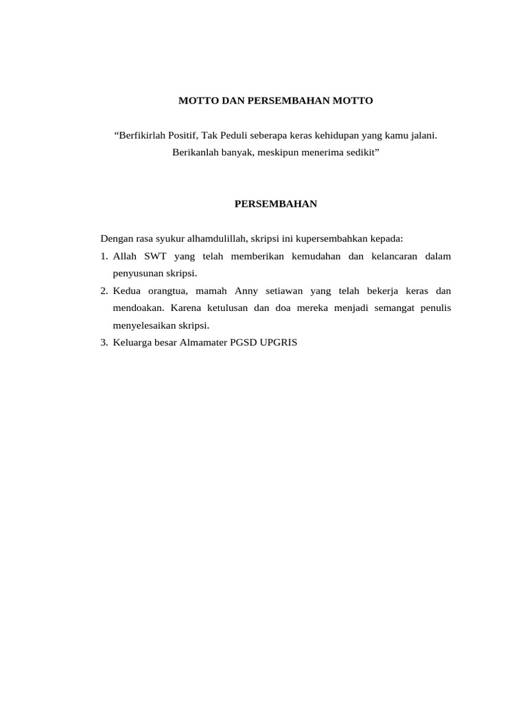 Motto | PDF | Kesehatan Holistik