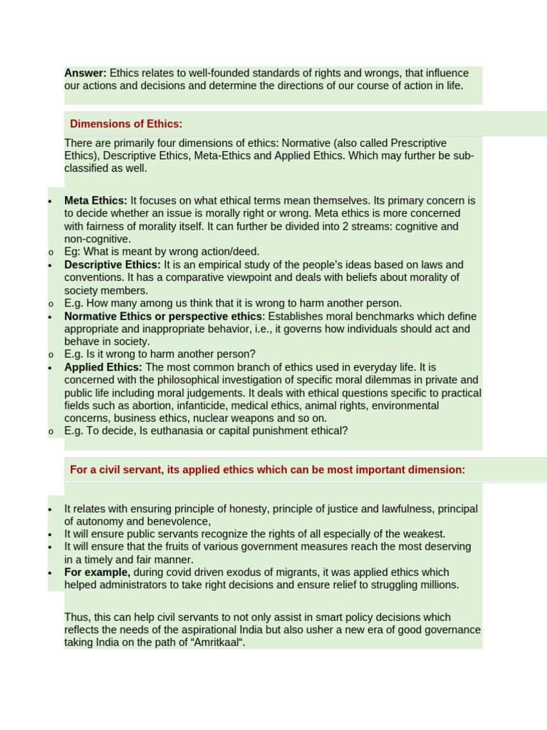Dimensions of ethics | PDF | Morality | Rights