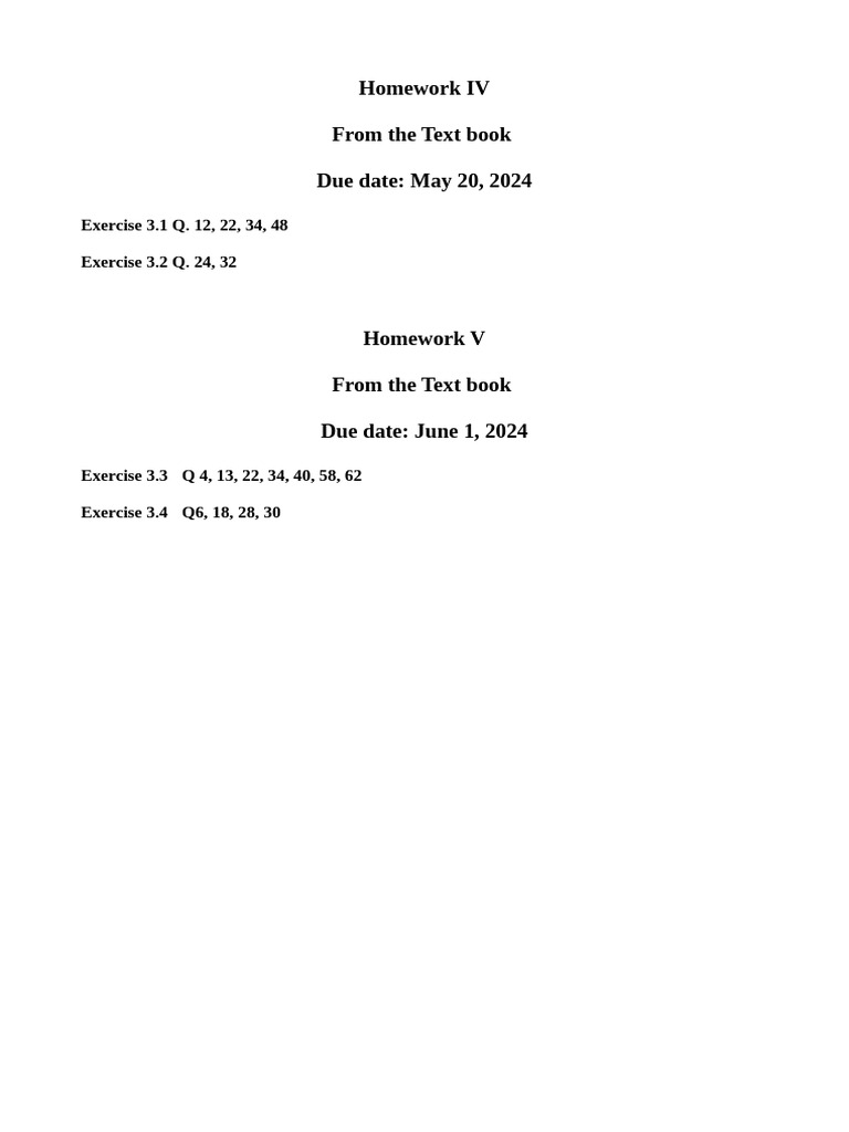 Homework IV V | PDF