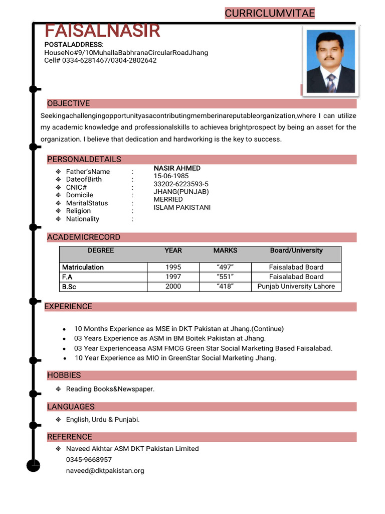 Faisal Nasir CV | PDF Faisal Nasir CV | PDF