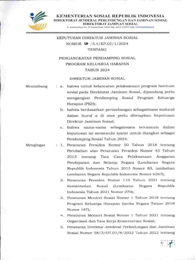 SK Pendamping 2024 Sumba Timur Fix | PDF