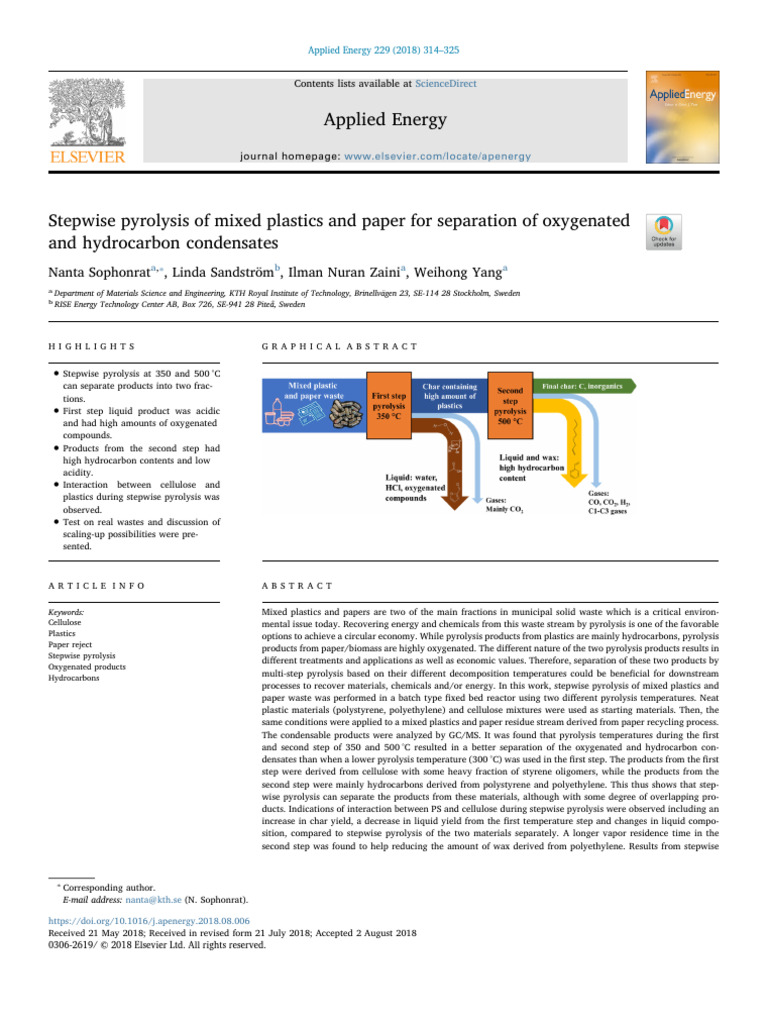 Applied Energy: Nanta Sophonrat, Linda Sandström, Ilman Nuran Zaini ...