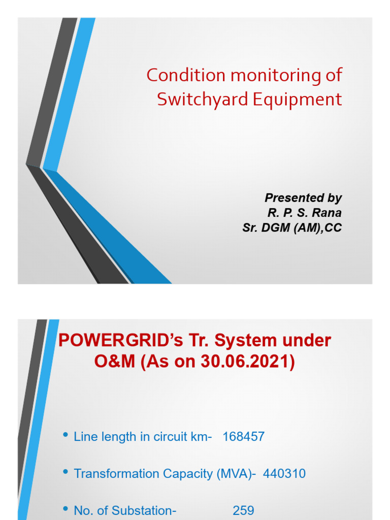 Condition Monitoring of Switchyard Equipment-CT-CVT-CB-LA-ISO - R P S ...