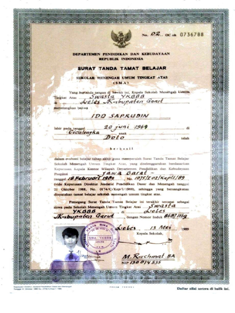 IJAZAH SMU | PDF