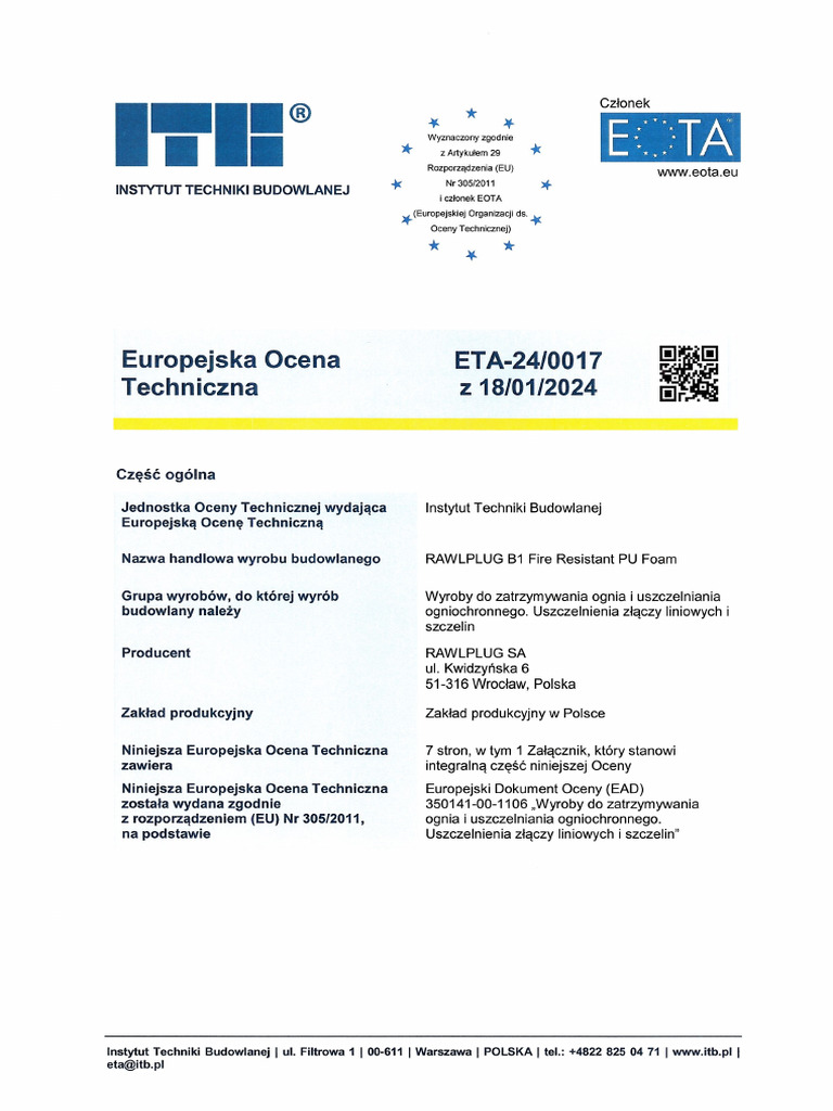 3.6.4 Europejska ocena techniczna | PDF