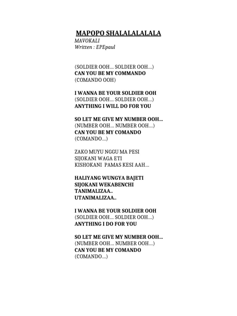 Mapopo Shalalalalala | PDF