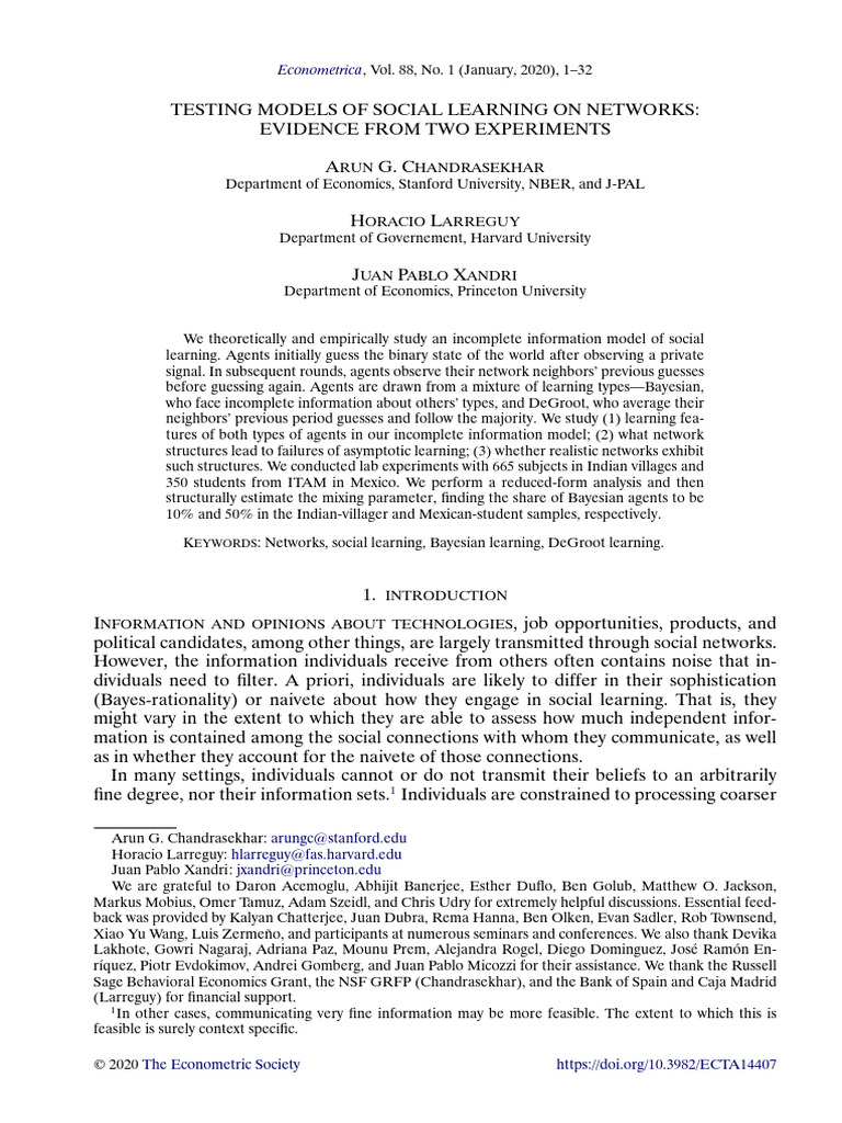 ECTA14407 | PDF | Bayesian Inference | Information