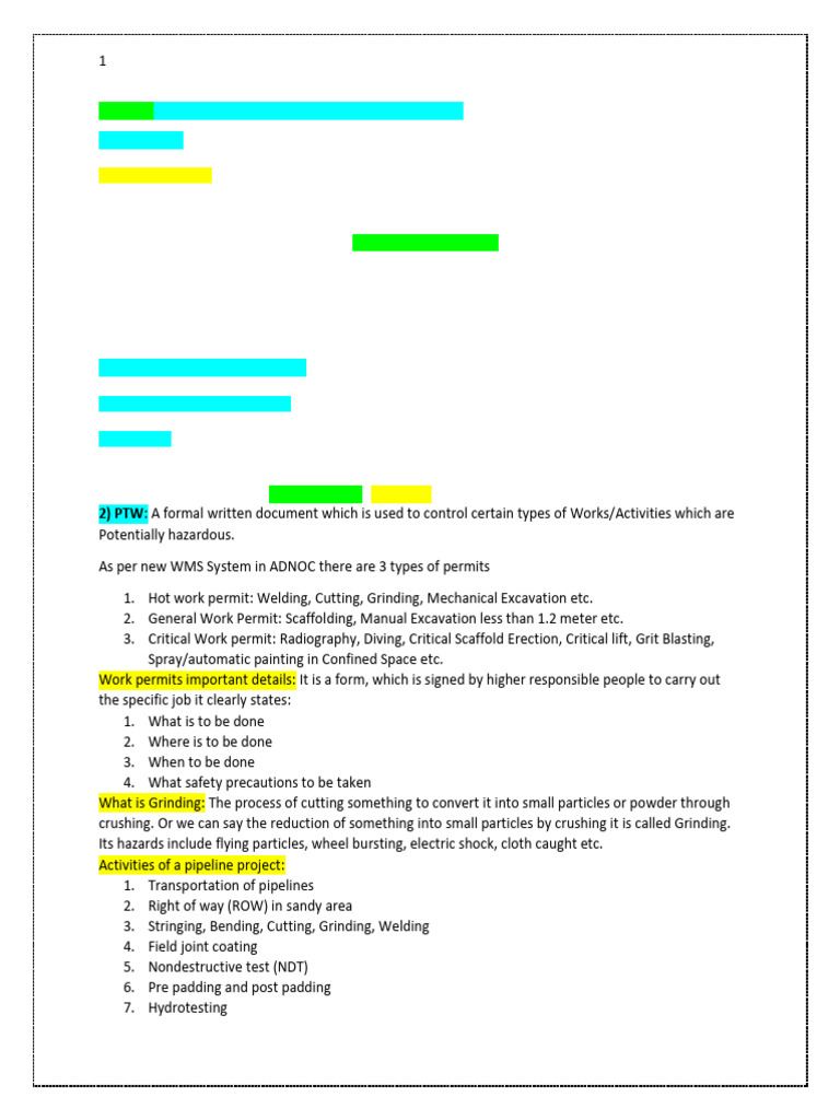ADNOC HSE Plan and Permit Overview | PDF | Crane (Machine) | Radiation