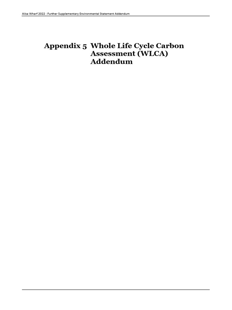 ES_ADDENDUM___APPENDIX_5___WLCA_ADDENDUM-1918012 | PDF | Life Cycle Assessment