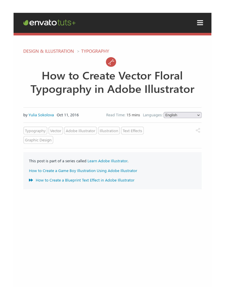 Create Floral Typography in Illustrator | PDF | Flowers | Adobe Illustrator