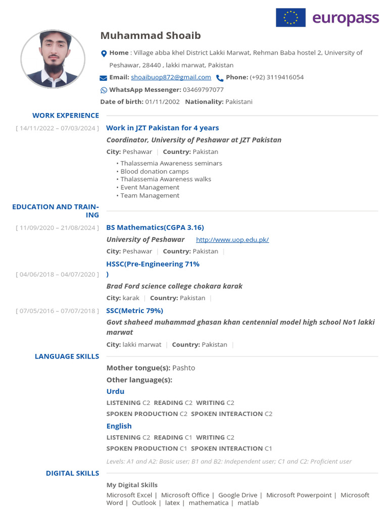 cv1 | PDF | Pakistan | Theoretical Physics