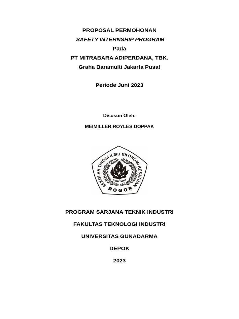 Contoh Proposal Pengajuan Magang | PDF