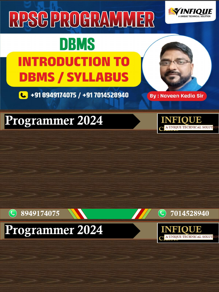 011) (Programmer Syllabus) DBMS Intro (©stoner - Opps) | PDF | Databases | Relational Database