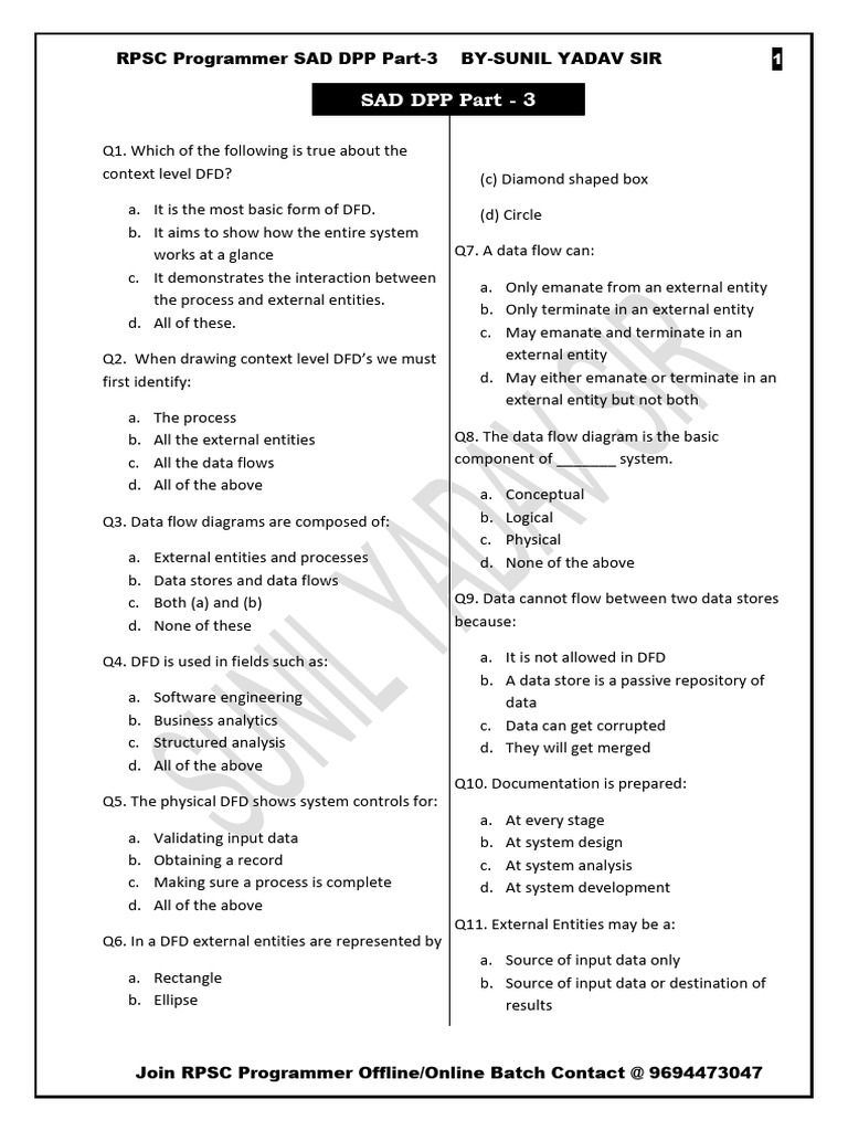 RPSC Programmer Sad DPP Part-3 By-Sunil Yadav Sir | PDF | Information ...
