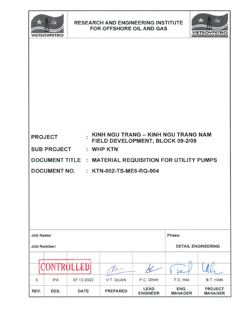 Ktn 002 Ts Me6 Rq 004_0_ Material Requisition for Utility Pump | PDF ...