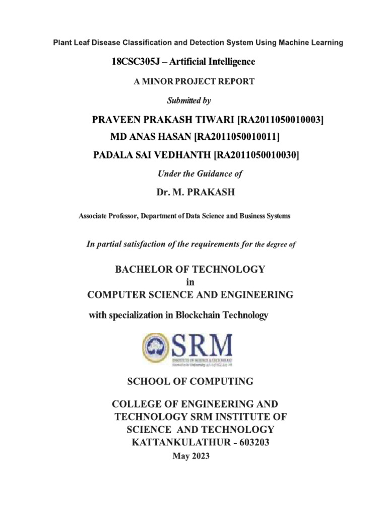 Praveen (003) U2 AI Project Report | PDF
