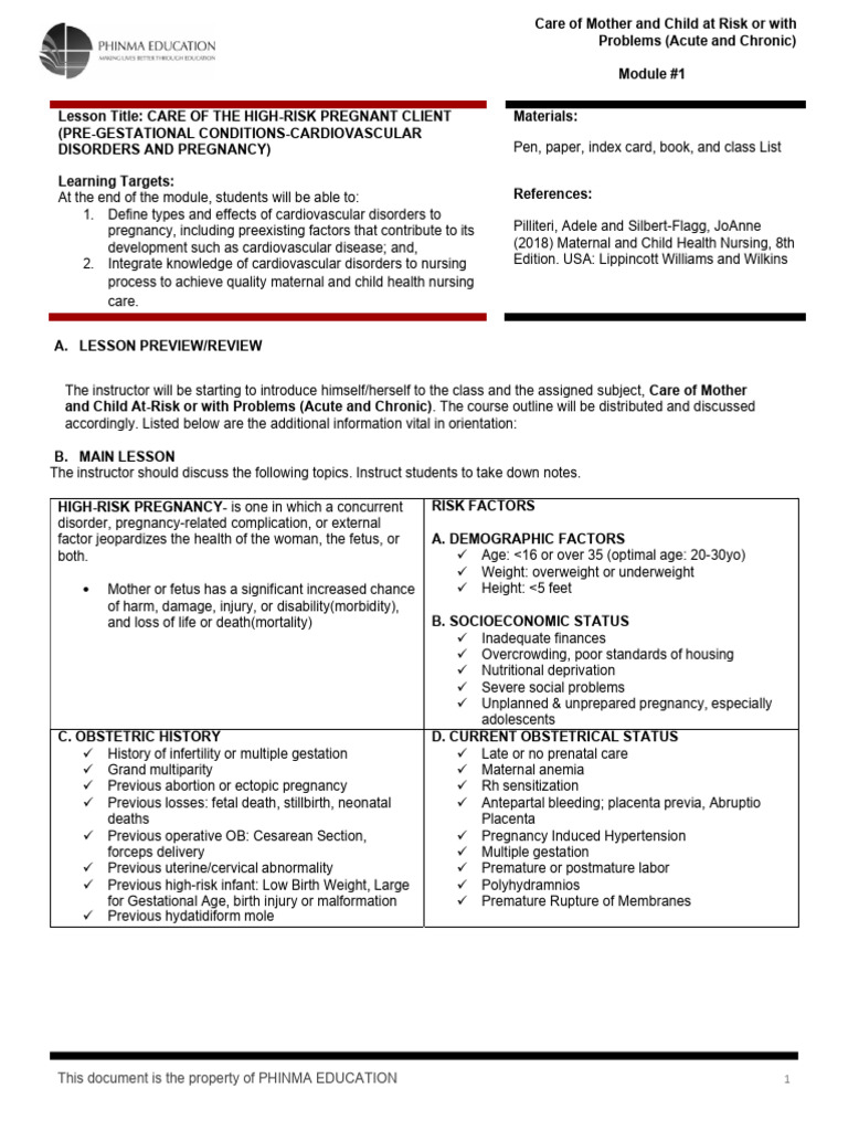Module 1 - Student Guide | PDF | Heart | Pregnancy