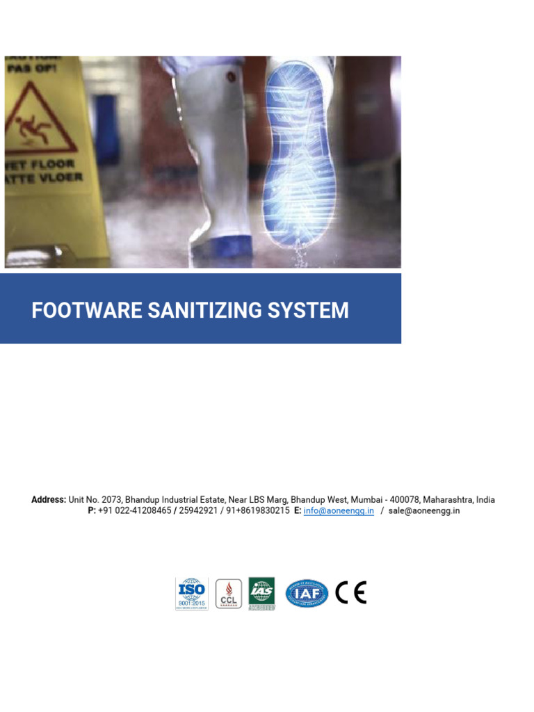 Footware Sanitizing System 2024 | PDF | Pump | Manufactured Goods