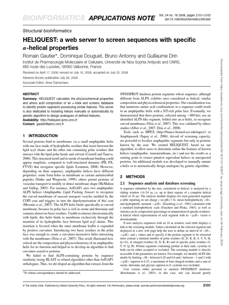 Heli Quest | PDF | Alpha Helix | Cell Membrane