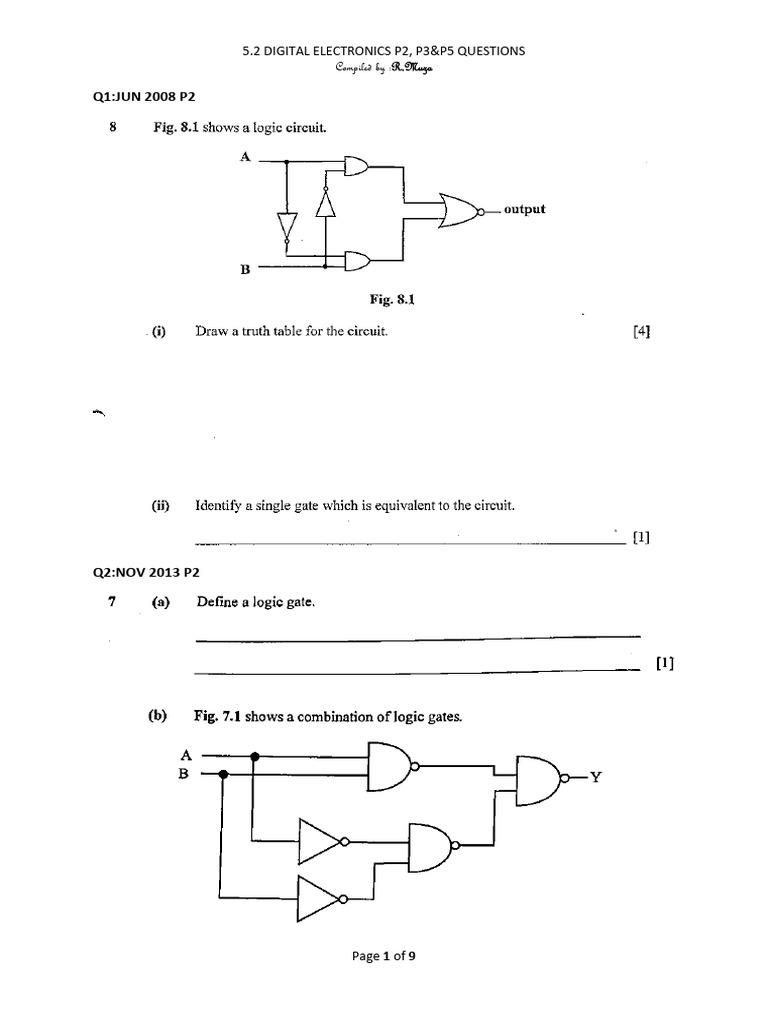 5.2 Digital Electronics p2, p3&p5 Questions 010304 | PDF | Technology ...