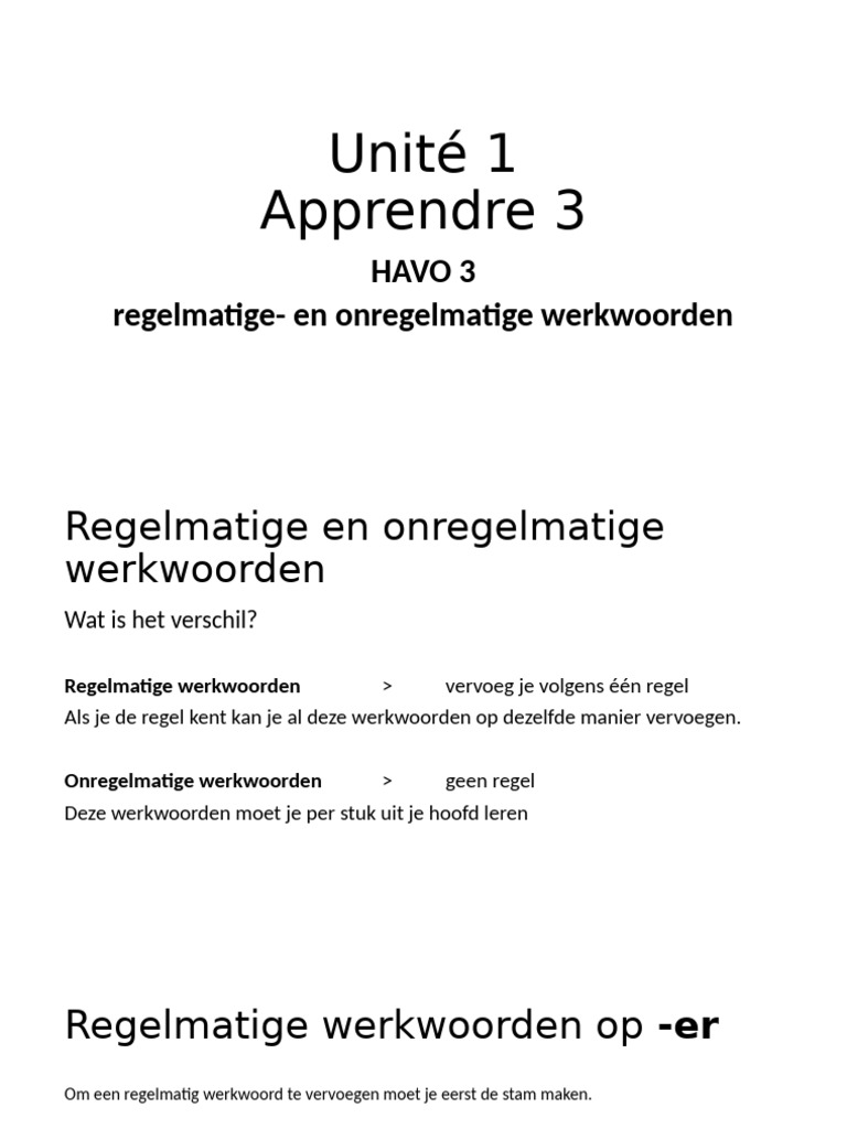 Unite-1-apprendre-3-HAVO-3 2 | PDF