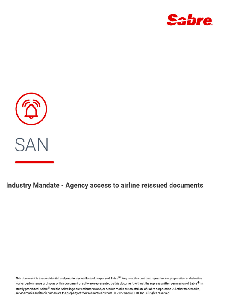 SAN 16842 - Industry Mandate - Agency Access To Airline Reissued ...